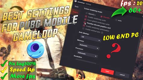 How To Fix Lag In PUBG MOBILE Gameloop Gameloop Lag Fix Settings For 2GB Ram 4GB Ram No Lag