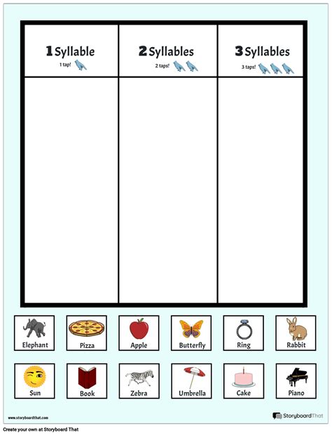 Syllable Sorting Storyboard By Lauren Syllable Sorting Storyboard By Lauren