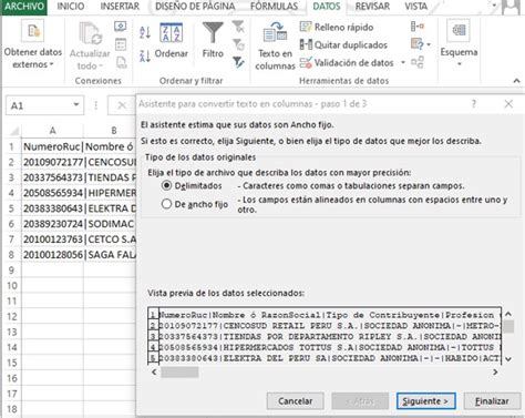 Texto en columnas para dividir información Excel Contable