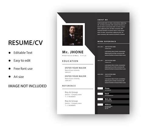 Premium Vector Creative And Clean Resume Or Cv Template Design
