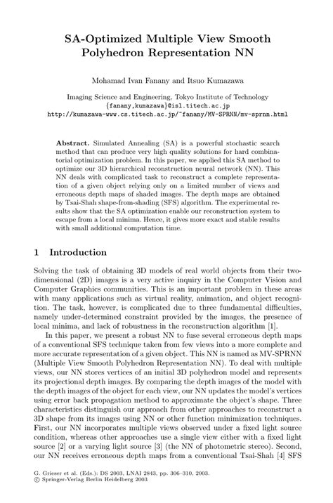 Pdf Sa Optimized Multiple View Smooth Polyhedron Representation Nn