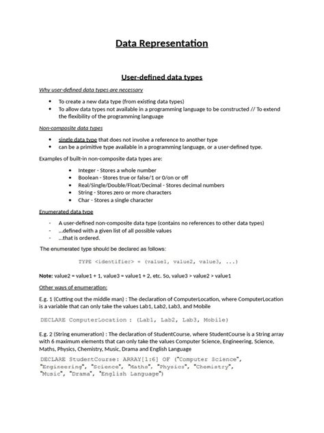 User Defined Data Types Pdf