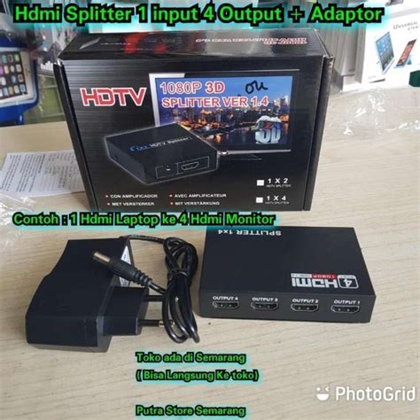 Jual Hdmi Cabang 4 Hdmi Splitter 4 Slot Plus Adaptor 1 Input 4 Output
