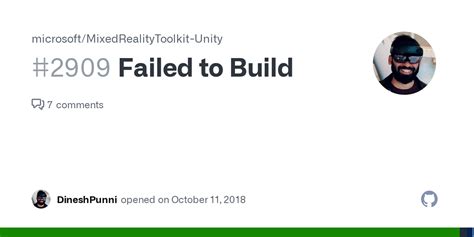 Failed To Build · Issue 2909 · Microsoftmixedrealitytoolkit Unity · Github