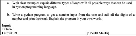 Solved Python Program A With Clear Examples Explain Different Types