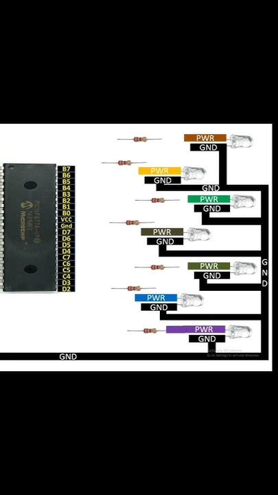 How To Connect Multiple Leds To Single Pic16f877a Microcontroller
