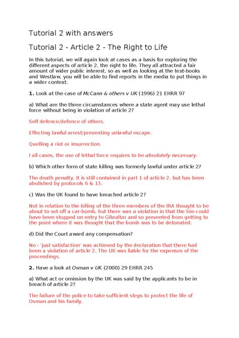 tutorial 2 qanda tutorial 2 with answers tutorial 2 article 2 the