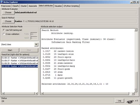 Weka Information Gain And Gain Ratio Using Soybean Database Lucky Programmer