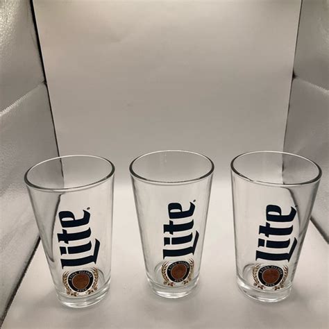 Miller Lite Kitchen Vintage Miller Lite 6 Oz Beer Set Of 3 A Fine