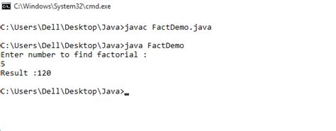 Program To Find Factorial Of Given Number In Java Programming