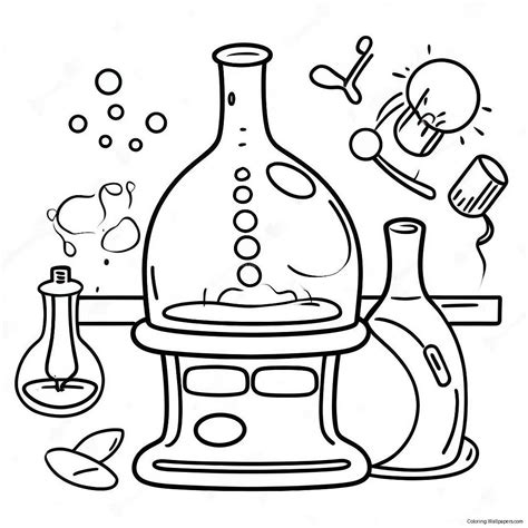 Science Lab Experiment Coloring Page