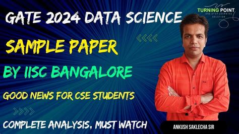 Data Science Sample Paper Complete Analysis Gate Da 2024 Ankush Saklecha Sir Youtube