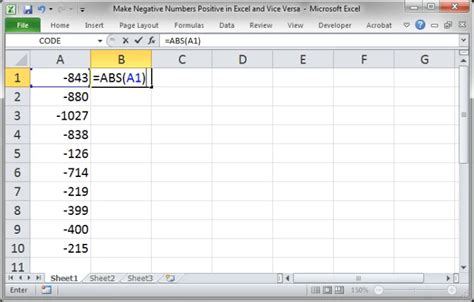 5 Easy Ways To Convert Negative Numbers To Positive In Excel Step By