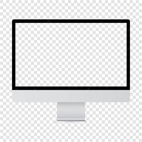 현대 컴퓨터 모니터 화면 화이트 디스플레이 모크업 터 일러스트레이션 프리미엄 벡터