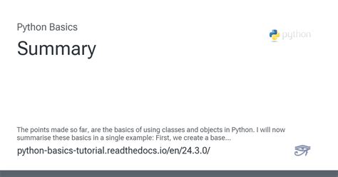 Summary Python Basics