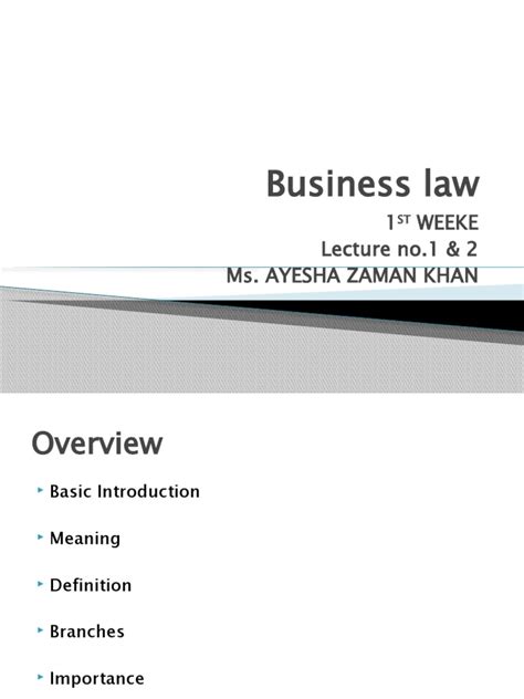 Business Law Lecture 1 And 2 Pdf Customer Sales