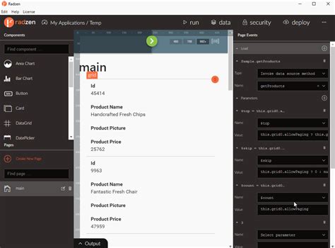 Sort Data Grid Radzen