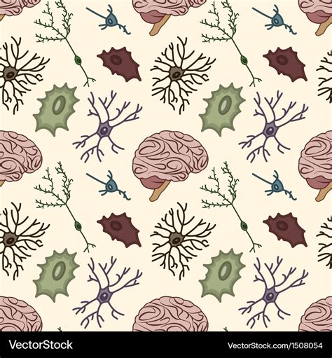 Seamless Pattern Of The Neurons Royalty Free Vector Image