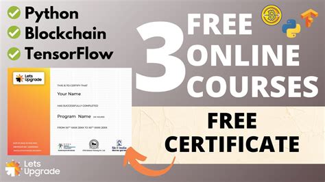 Free Python Blockchain Tensorflow Courses With Certificate