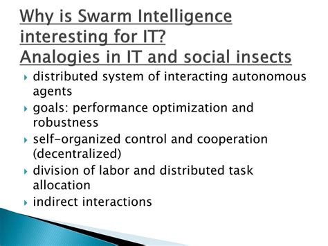 PPT SWARM INTELLIGENCE PowerPoint Presentation Free Download ID