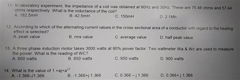 Solved 11 In Laboratory Experiment The Impedance Of A Coil Chegg Com