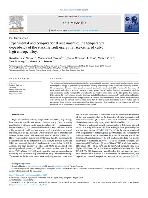 Pdf Experimental And Computational Assessment Of The Temperature Dependency Of The Stacking
