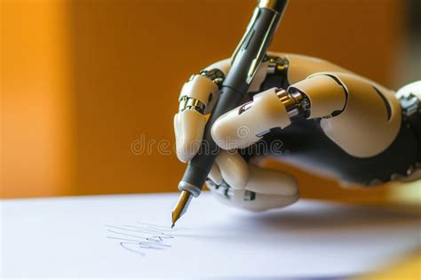 Exploring The Intricate Control Of A Bionic Hand As It Delicately Grips A Pen And Writes On
