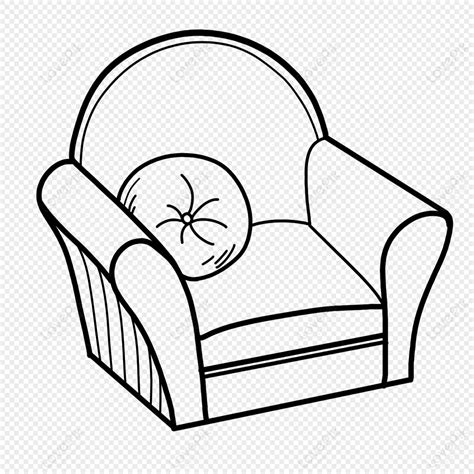 沙發簡筆畫線稿png圖案素材免費下載，可愛卡通圖片，尺寸2000 × 2000px Lovepik