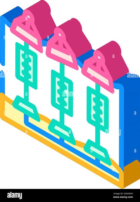 Wave Energy Farm Tidal Power Isometrischer Symbolvektor Wave Energy Farm Tidal Power Zeichen
