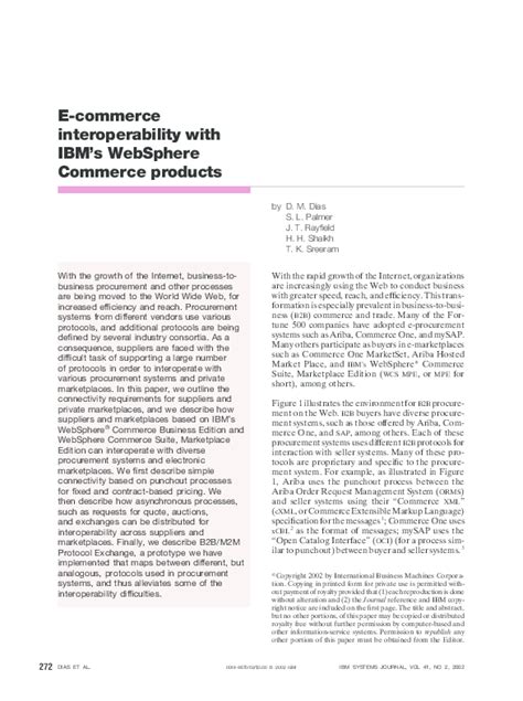 Pdf E Commerce Interoperability With Ibms Websphere Commerce Products