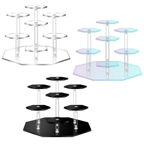 Multi Layer Display Stand Colorful Hexagonal Display Stand Acrylic Hand Made Stand Ladder