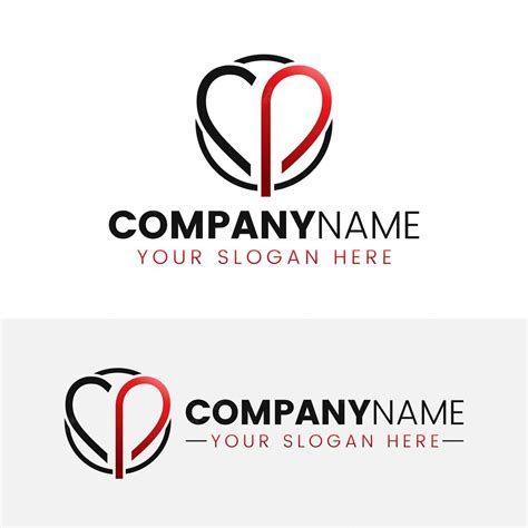 Premium Vector Creative Cp Heart Shape Logo Design