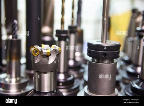 Precision Milling Tool Close Up In Industrial Workshop Stock Photo Alamy