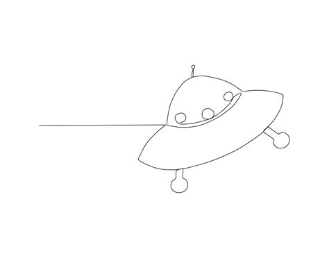 Premium Vector Continuous Line Drawing Of Ufo One Line Of Outer Space Concept Ufo Continuous
