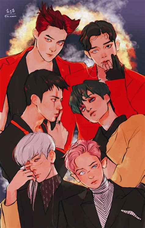 Exo Obsession Mv Fanart Kpop Exo Niedliche Zeichnungen Fan Art