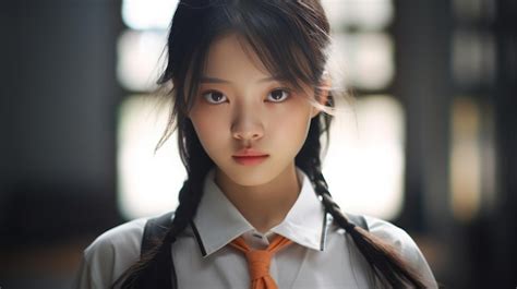Premium Ai Image Beautiful Asian Japanese School Girl Uniform Neural