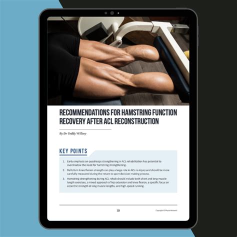 Hamstring Function After ACL Reconstruction Physio Network