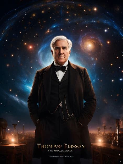 토마스 에디슨의 전기 발명가이자 혁신가 토마스 에디슨의 발명 에디슨 전구 Tho 프리미엄 사진