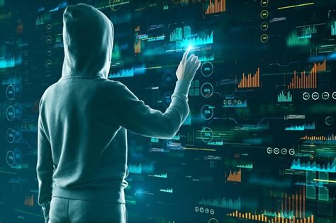 Premium Photo Hacker Using Digital Business Interface On Blurry Background Hacking And Hud