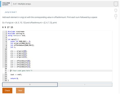 Solved CHALLENGE ACTIVITY Multiple Arrays Do D Jump Chegg