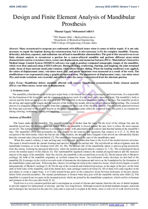 Pdf Design And Finite Element Analysis Of Mandibular Prosthesis