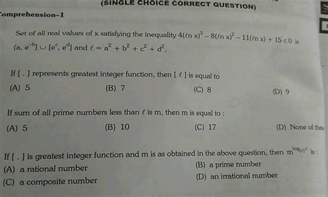 set of all real values of x satisfying the inequality 4 ℓlnx 3−8 lnx 2−11