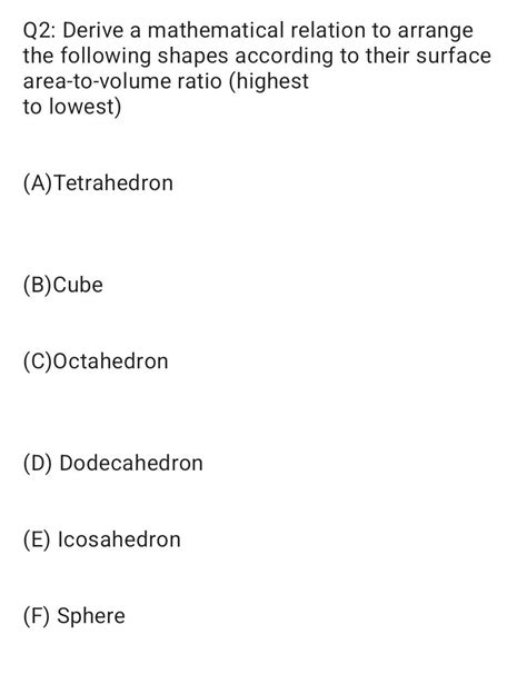 solved q2 derive a mathematical relation to arrange the