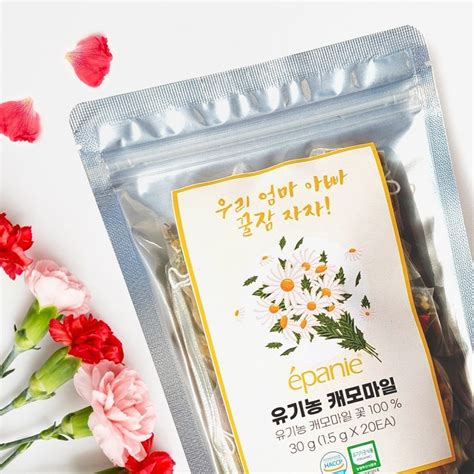찻잎·티백·분말 부모님 선물 에빠니 유기농 허브티 캐모마일차 20티백 15g 삼각티백 오늘의집 쇼핑