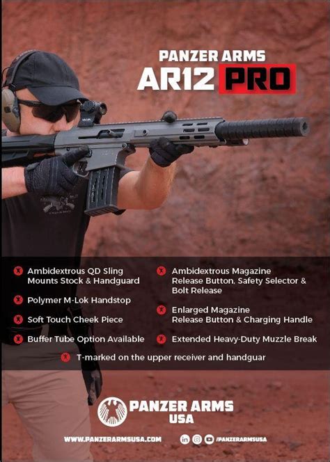 NEW!! PANZER ARMS AR12 PRO-S (SHORT Forend) Semi-Auto 12 Gauge in ...