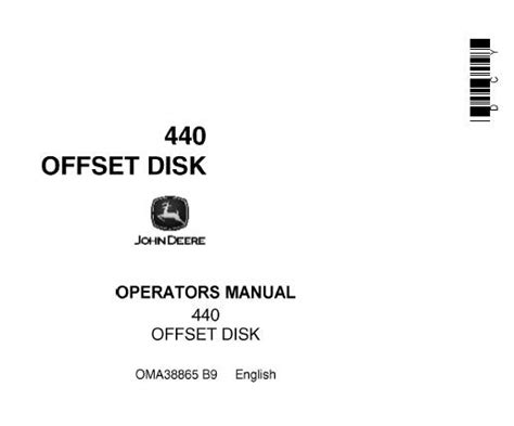 John Deere 440 Offset Disk Operators Manual Oma38865 B9 Service Repair Manuals Pdf