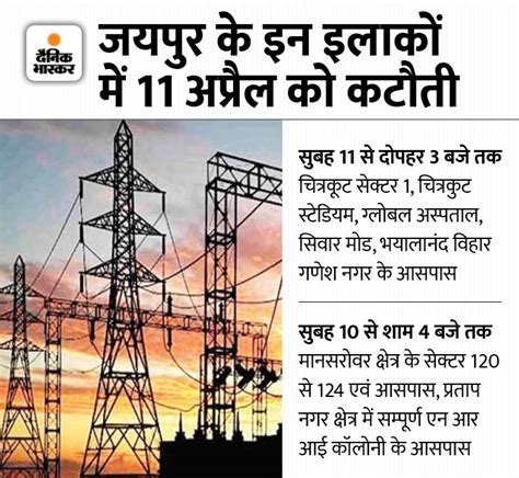 No Electricity Supply Due To Maintenance In Jaipur Mansarovar Pratapnagar Sanganer Malviya