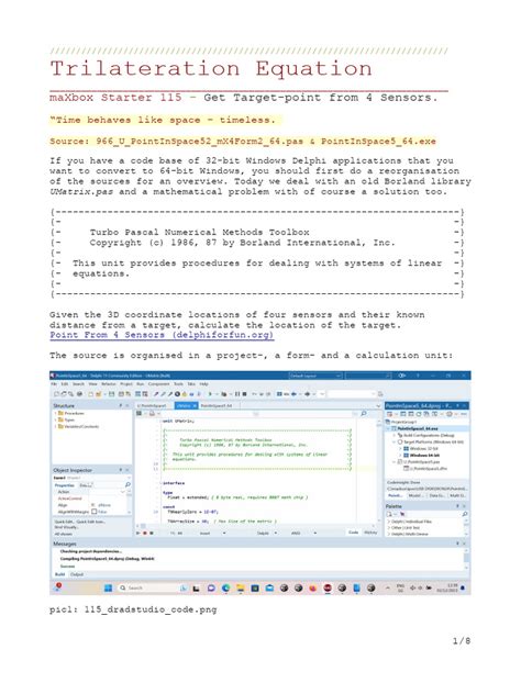 Maxbox Starter115 Trilateration 64bit Pdf Equations System Of