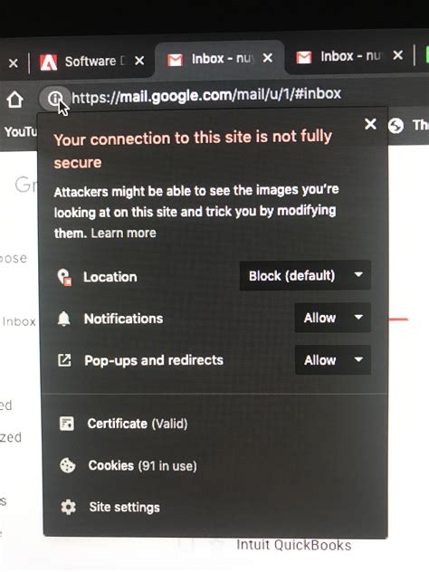 Why Is Gmail Connection Not Secure Im On Chrome On Macos If That