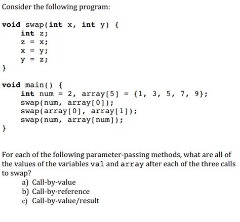 Solved Ider The Following Program Cons Void Swapint X Int